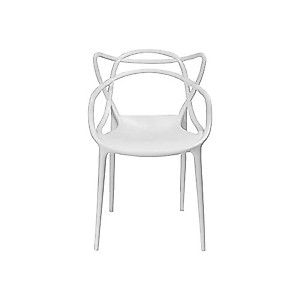 Mod Made Mid Century Modern Molded Plastic Loop Chair (Set of 2), White