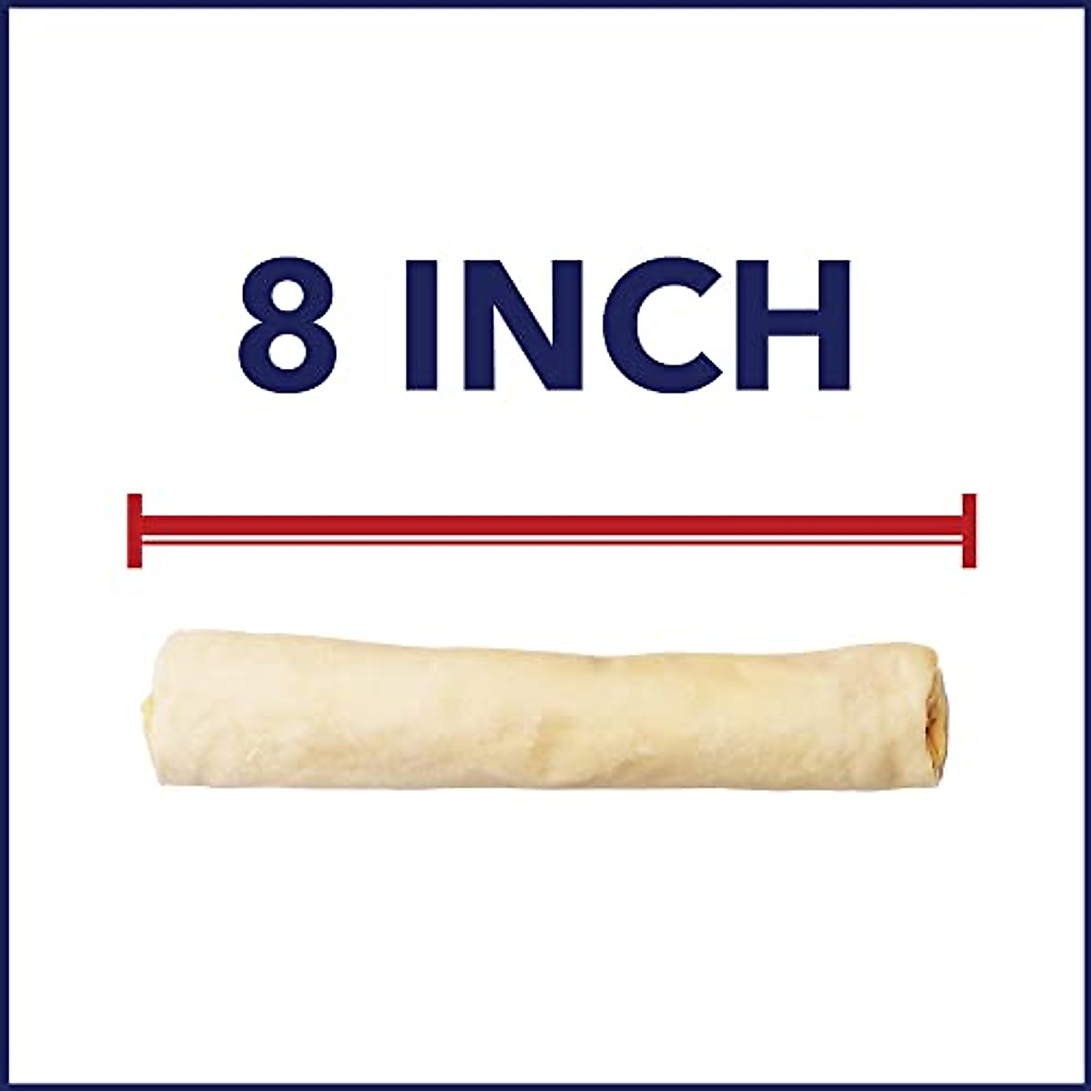 Pet Factory 100% Made in USA Beefhide 8-9" Assorted (Bones & Rolls) Dog Chew Treats - Natural Flavor, 6 Count/1 Pack