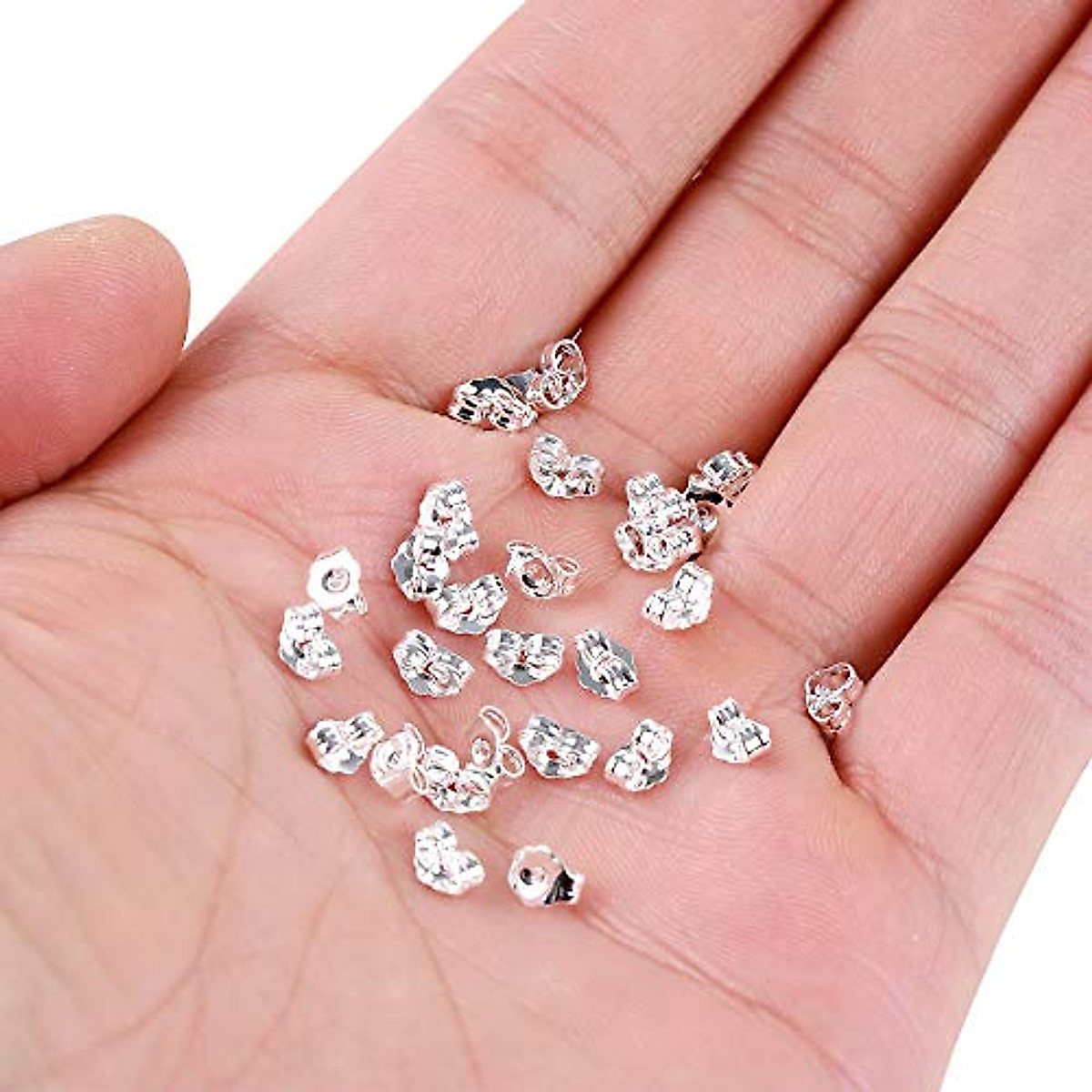SANNIX 30pcs/15 Pairs 925 Sterling Silver Earring Backs Replacement Secure Ear Lockings