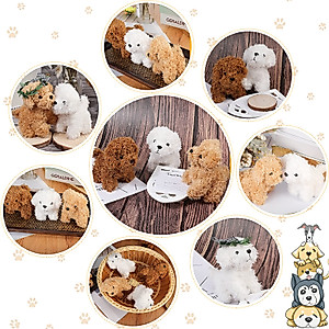 Sumind 9 Pcs Valentine Mini Plush Dog Stuffed Animals Bulk Dog Plush Party Favors Small Soft Plush Dog Toy for Easter Goodie Bag Fillers Baby Show Birthday(Curly Puppy)