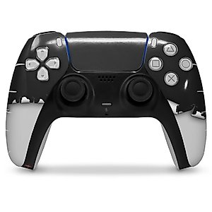 WraptorSkinz Skin Wrap compatible with Sony PS5 DualSense Controller Ripped Colors Black Gray (CONTROLLER NOT INCLUDED)