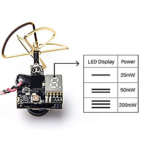 AKK Micro FPV AIO Camera (600TVL) and 5.8G 0/25/50/200mW Switchable Transmitter with Clover Antenna for FPV RC Car FPV Racing Drone Quadcopter Micro RC Plane Whoop Blade Inductrix