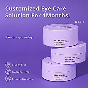 misoli Dream Glow Under Eye Patches | Anti-Aging Eye Treatment Gel Masks With Vegan Collagen & Bakuchiol | Under Eye Masks For Dark Circles and Puffiness, Under Eye Bags, Wrinkle Care, Men and Women
