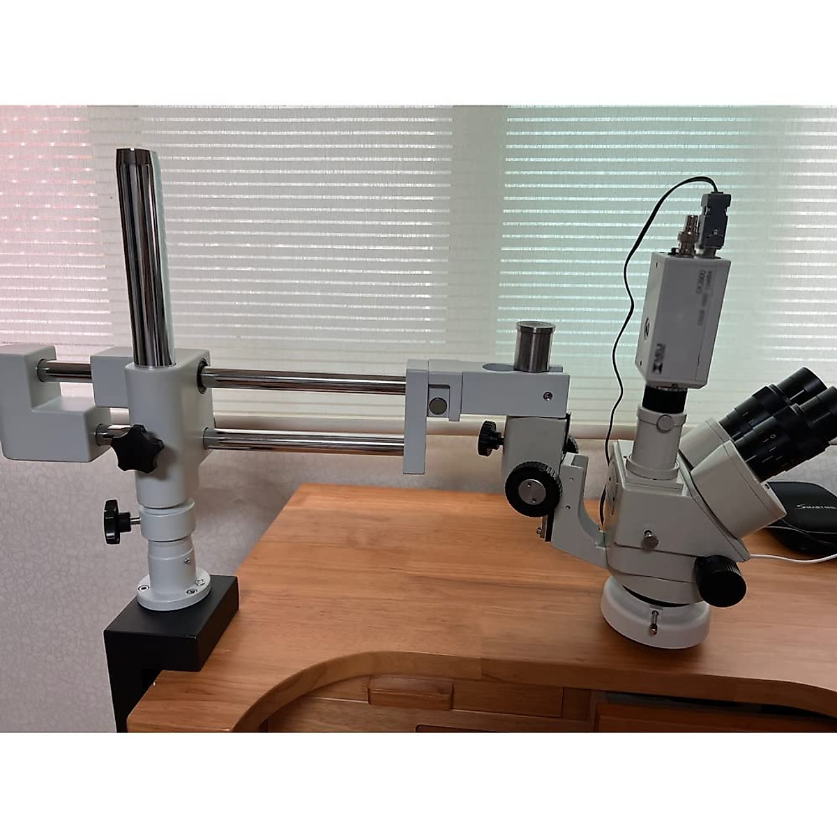 ZYZMH Universal Double Boom Lab Industrial Zoom Trinocular Stereo Microscope Stand Holder Bracket Arm 76mm Microscopio Accessories (Color : B)