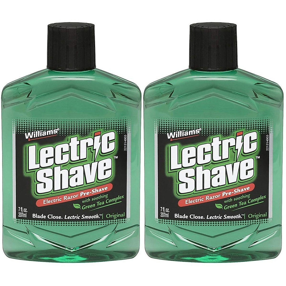 Williams Lectric Shave Electric Razor Pre-Shave with Soothing Green Tea Complex-7 oz, 2 pk