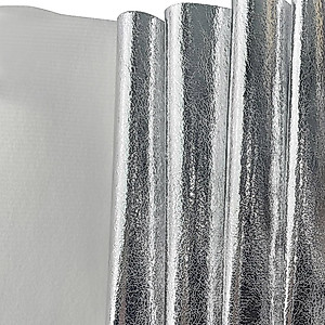 Metallic Leatherette Fabric Sold by The Yard Shiny Faux Leather Crafting Soft Faux Leather Fabric for Home Upholstery Bags Wallets Making, Silver