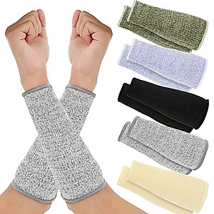 SATINIOR 5 Pairs Cut Burn Resistant Sleeves Arm Protection Sleeves Forearm Arm Protectors Thin Skin Bruising Arm Guards(Multicolored)