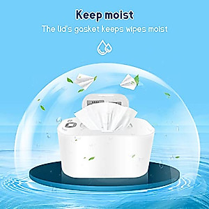 Wipe Warmer with Digital Display,Large Capacity Wipes Dispenser, 3 Modes of Temperature Heating Control,Warms Quickly and Evenly, Comfort and Safety for Baby（White）
