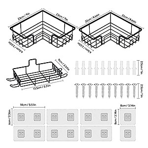 XHENEEB Shower Organizer Corner 3 Pack Corner Shower Shelf Adhesive Shower Caddy Corner Only for 90 Degrees Angle