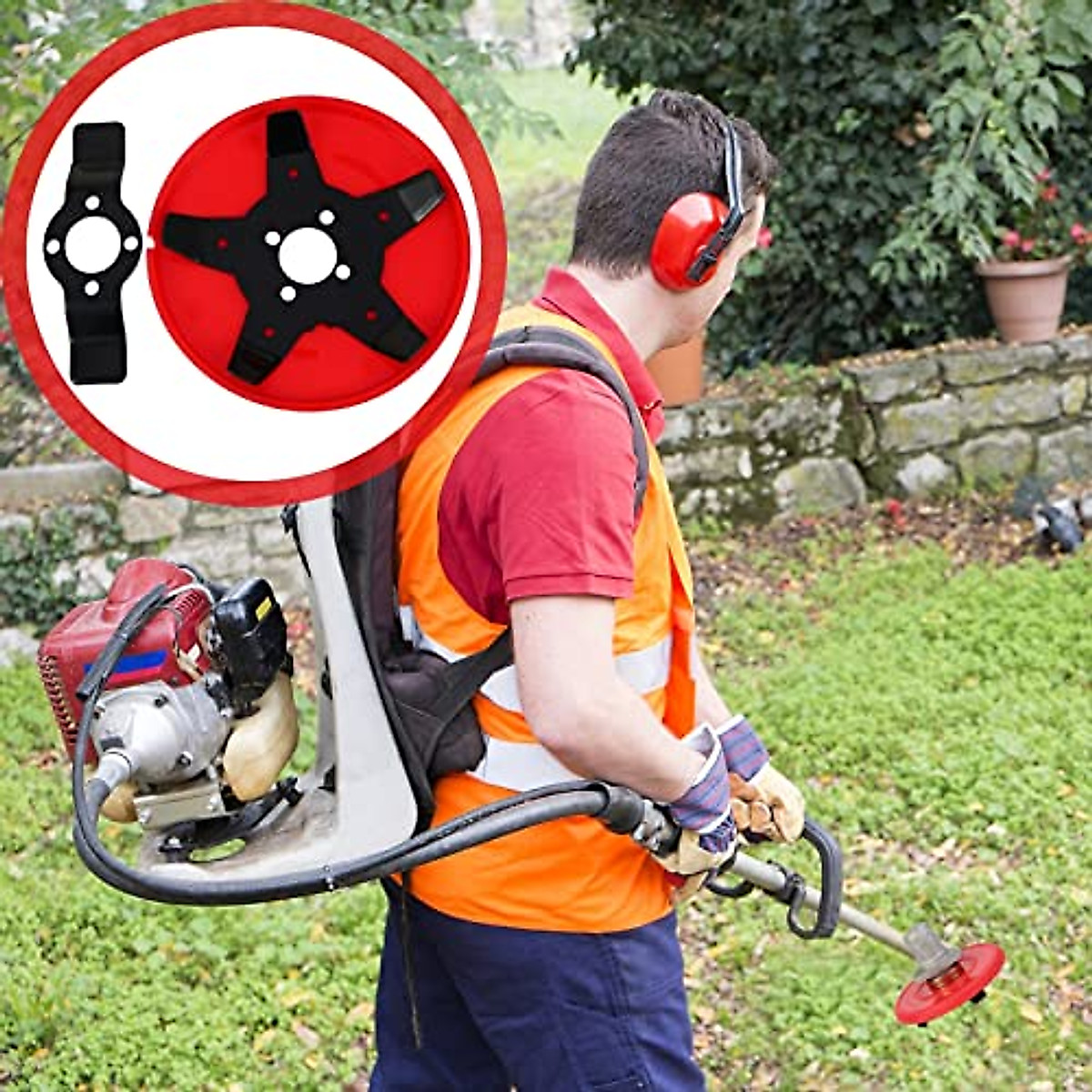 VILLCASE 1 set Tool Trimmers Home Steel Parts Weeding Mower Cutting Accessories Lawn Mowing Replacement Razors Head Brushcutter Garden Machine Plate Weeder Grass Blades Farm Cutter Brush