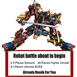 QLT QIAOLETONG 12 in 1 Transforming Mecha Robot Building Set,Mech Model Building Kit, 542 PCS Compatible with Lego Ninja Mech Warrior Cool Robots Toys Gift for Adults and Kids Boys 6 7 8 10+