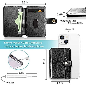 通用 Phone Wallet Stick on, Credit Card Holder for Cell Phone and Phone Card Holder Stick on for Back of Phone or Phone Case (Black)