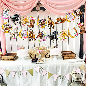Western Cowgirl Themed Party Decorations - 2pcs Cowgirl Banner Decorations for Horse Birthday Party & Baby Shower Supplies
