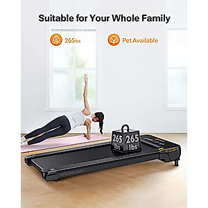 UREVO Incline Under Desk Treadmill, Walking Pad with 5%, 7%, Max 9% Auto Incline, 2.5HP Inclined Walking Treadmill with Remote Control and LED Display for Home and Office