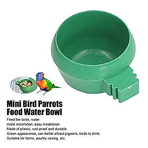 Bird Feeders, 25 Pcs Mini PP Plastic Birds Cage Sand Cup Feeding Holder Mosaic Card Installation Easy to Use Green Design Parrot Food Water Bowl Pigeons Birds Cage Sand Cup for Parrot Pigeon(S)