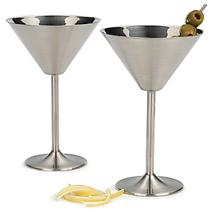 RSVP Endurance Stainless Steel Martini Glasses, Set of 2