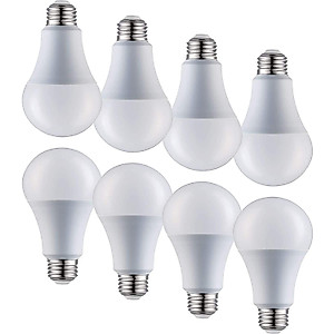 Laborate Lighting A19 LED Light Bulbs - E26 Base, 100W, 1600 Lumens, Soft White 3000K Illumination - Dimmable, Energy Saving Outdoor & Indoor Home, Commercial Lighting - 80+ CRI, 10-Year Life - 8-Pack