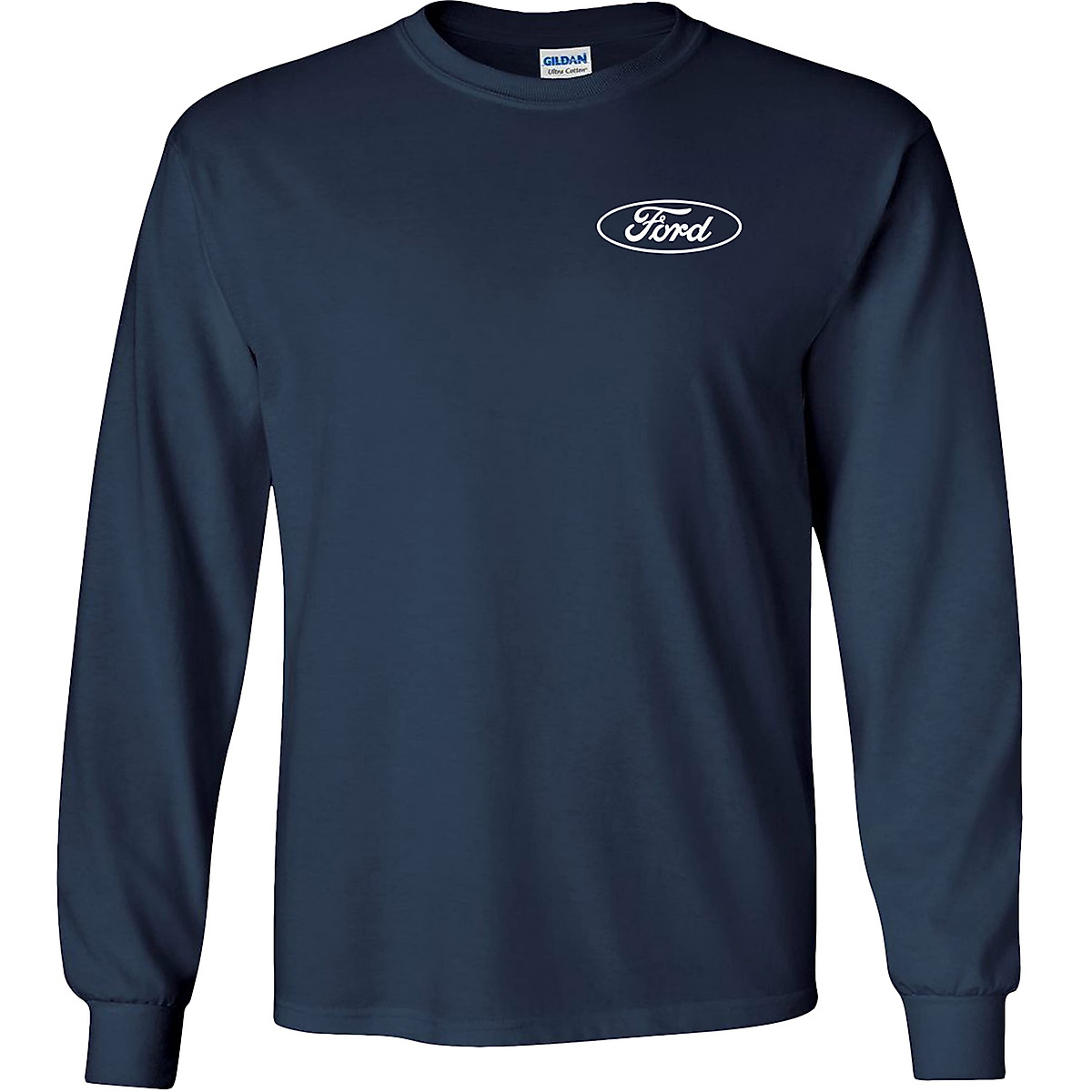 Fair Game Shelby Cobra Ford Long Sleeve Shirt Mustang White Carroll Snake Silhouette Logo-Navy-Medium