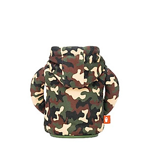 Puffin - The Hoodie Beverage Jacket, Insulated Can Cooler, Woodsy Camo/Puffin Red