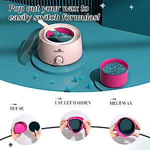 Lifestance Wax Warmer Hair Removal Kit- 4 Packs of Wax Beads(14.1 oz total)- At Home Waxing Kit for Women Sensitive Skin Brazilian Facial Hair Body