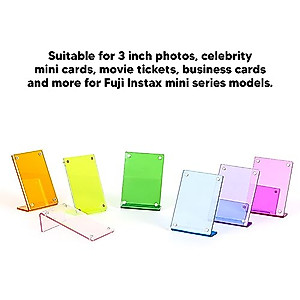 Slanted Back Photo Frame, Self Standing Photo Frame Durable Wide Application for Business Cards for Livingroom (Orange)