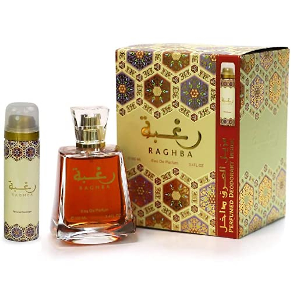 Lattafa Perfumes Raghba EDP - Eau De Parfum 100ML (3.4 oz),Long-Lasting Spray I Agarwood (oud),Saffron,Cinnamon I Signature Bottle I by Lattafa