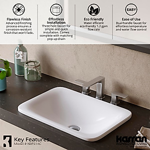 Karran Venda KBF514 2-Handle Three Hole Widespread Bathroom Faucet with Matching Pop-up Drain in Chrome
