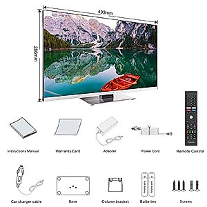 SYLVOX 22'' Smart 12 Volt TV Digital Video Disc Combo FHD 1080P Android 11.0, with ARC CEC WiFi Wireless Connection, for Home, RV Camper, and Mobile Use(Limo Series),Black