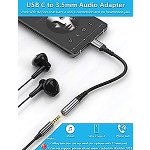 KINGTOP USB C to 3.5mm Audio Adapter, 384khz-32bit USB Type C to 3.5mm Female Stereo Headphone Jack Adapter Compatible with Samsung S20 FE S21 Note 20 Ultra, OnePlus 9, Pixel 5 XL, iPad Pro and More
