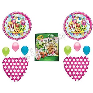 SHOPKINS & CRAYOLA COLORING BOOK BIRTHDAY PARTY Balloons Decorations Supplies Cupcake Cookie