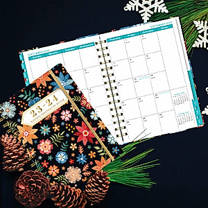 Ymumuda 2023 Planner, Weekly Monthly Planner 2023, 12-Month School Planner from JUL.2023 to JUN.2024, 8.4" X 6", Spiral Planner Notebook with Stickers, Elastic Closure, Inner Pocket, Coated Tabs, Floral