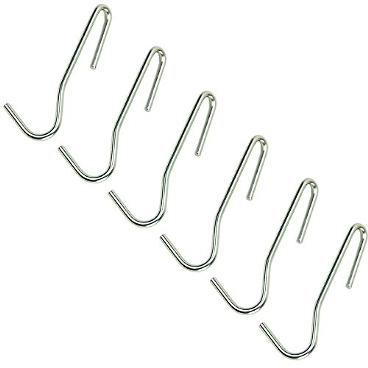 HUJI S Shaped Stainless Steel Heavy Duty Hanging Hooks for Kitchenware Pots Pans Utensils (Set of 6 Hooks)