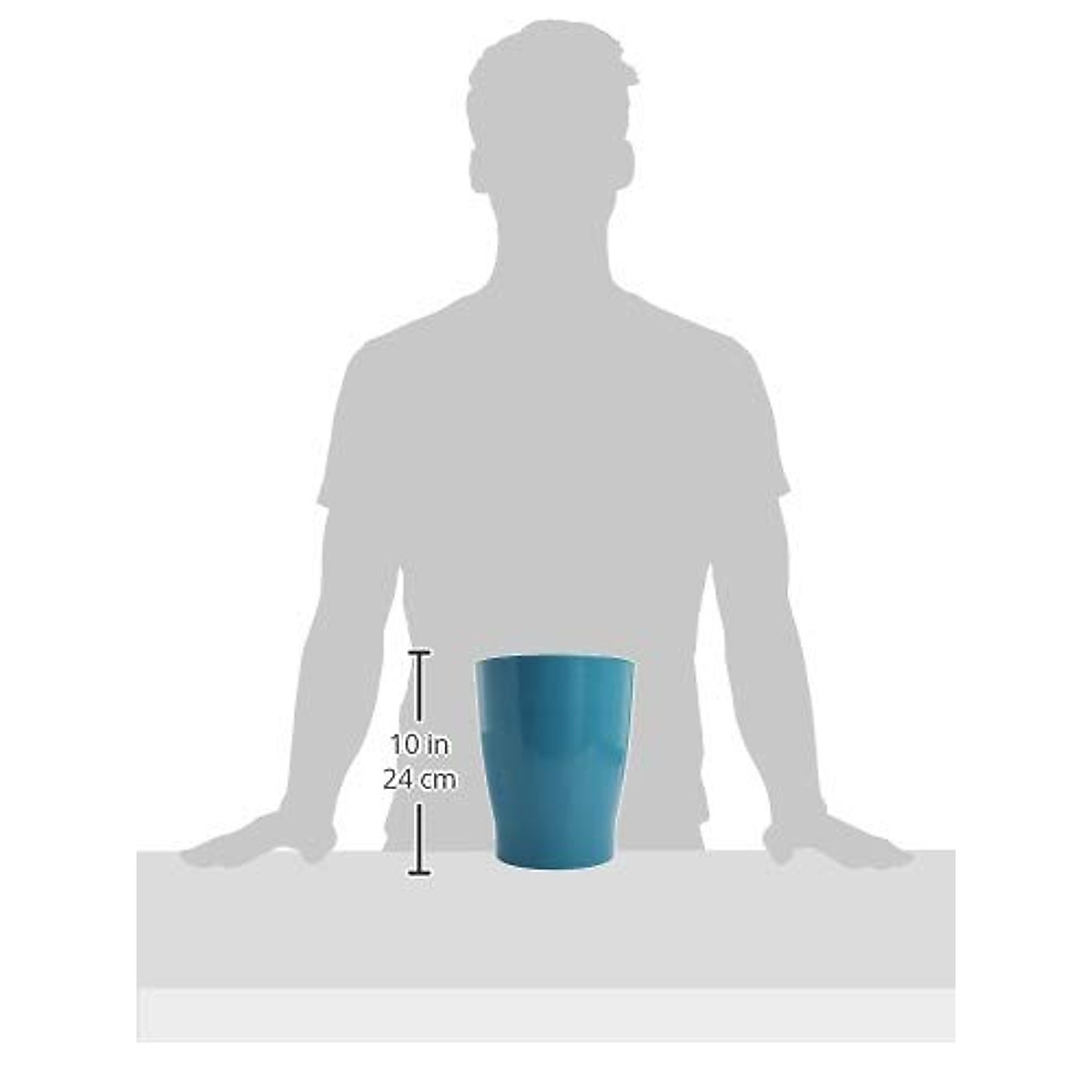 iDesign Round Plastic Waste Basket, The Franklin Collection – 7.7" x 7.7" x 9.1", Teal Blue