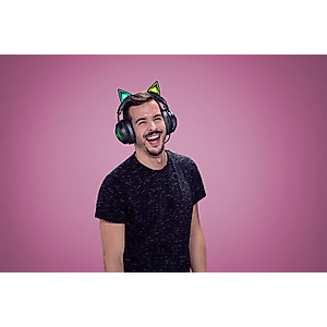 Razer Kraken Kitty Quartz Edition - Cat Ears USB Gaming Headset, Chroma Lighting, Wired for Cross-Platform Gaming for PC, PS4, Xbox One & Switch, 50mm Diaphragm, 3.5mm Cable with Line Controls, Black