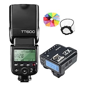 Godox TT600 HSS 1/8000S 2.4G Wireless GN60 Flash Speedlite Built in Godox X System Receiver with X2T-N Trigger Transmitter Compatible Nikon Camera