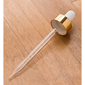 La Brea Packaging 4 oz Glass Bottles with Gold Glass Dropper - 12 PACK l Choose Any Color Bottle l Clear, Cobalt Blue, Amber Brown (Amber)