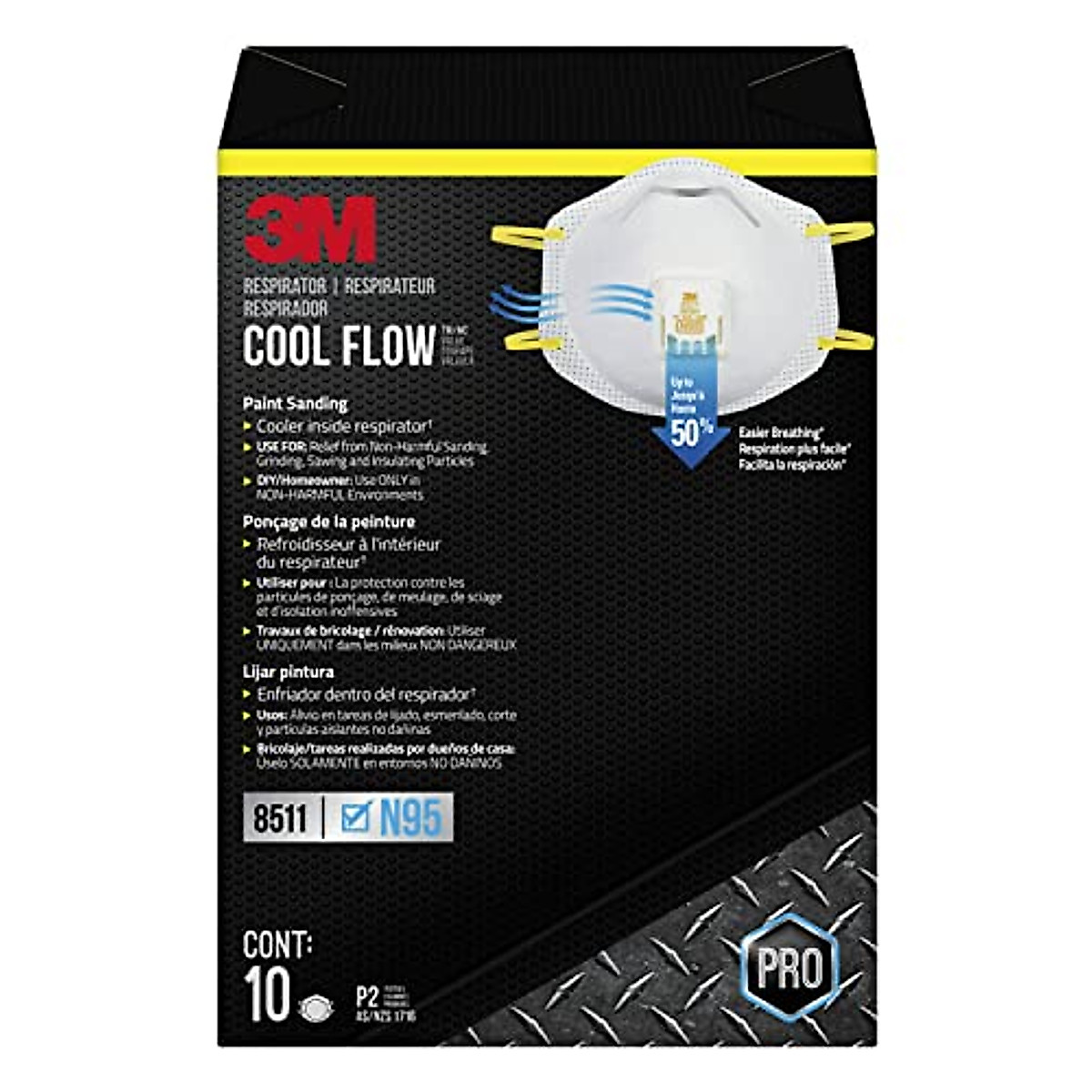 3M - 8511DB1-A 8511 Respirator, N95, Cool Flow Valve (10-Pack)
