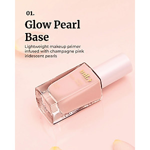GLINT Glow Pearl Base (30 ml/1.01 fl oz) Moisturizing Foundation Primer with a Radiant Champagne Pink Glow for a Natural, Luminous Complexion | Korean Skincare