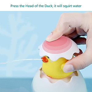 Baby Bath Toy, Dinosaur Hatching Egg Squirting Rain Cloud Bathtub Water Toy with Hidden Dinosaur, Surprise Toy for Filling Easter Eggs, Pool Floating Toy for Toddlers Boy Girl Birthday Christmas