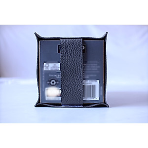 Tissue Box Cover Holder, Square with Bottom Belt by Carrot's Den - PU Leather Decorative Organizer for Tabletop, Bathroom, Car, Office | Beige