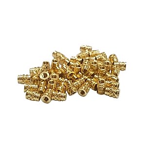 [initeq] #10#10-24 and #10-32 Threaded Heat Set Inserts for 3D Printing Brass Thread Insert Nuts for Plastic (100, #10-24 Short)