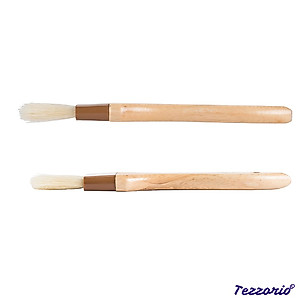 Set of 2 Pastry Brushes, 1-Inch and 1 1/2 -Inch Width Pastry Brushes with Boar Bristles and Lacquered Hardwood Handles, Grill BBQ Sauce Baster Baking Cooking Marinade Brushes