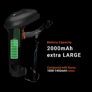 Tera Barcode Scanner Wireless Versatile 2-in-1 (2.4Ghz Wireless+USB 2.0 Wired) with Battery Level Indicator, 328 Feet Transmission Distance Rechargeable 1D Laser Bar Code Reader Handheld 5100E Black