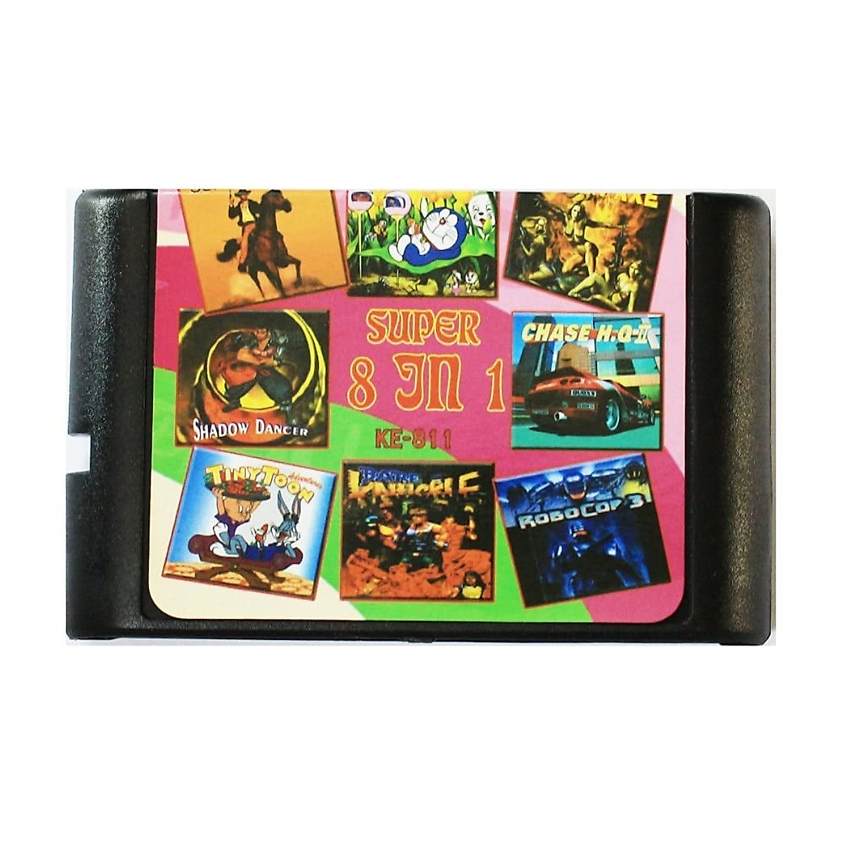 Retro Game Super 8 In 1 Sega Genesis Mega Drive - 16 Bit Multi Game Card (EUR Shell)