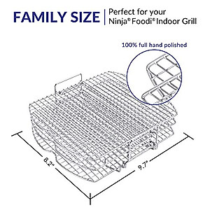 Geesta Dehydrator Rack Stainless Steel Stand Compatible with Ninja Foodi AG300, AG300C, AG301, AG301C, AG302, AG400, IG301A Ninja Foodi Grill Accessories