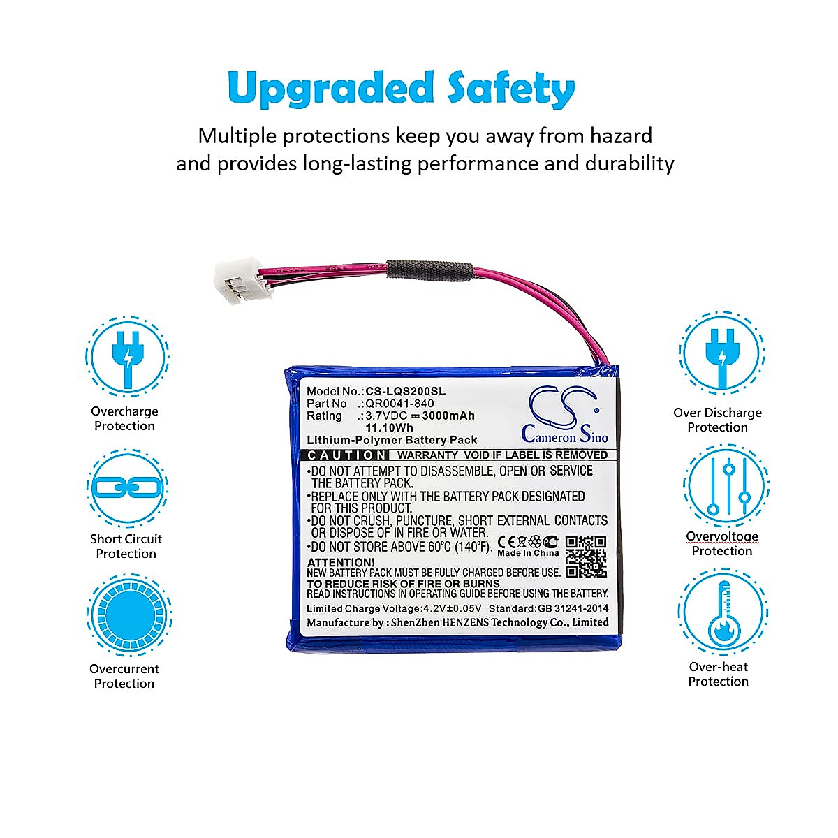 Replacement Battery for IQ Panel 2 IQ Panel 2 Plus fits Part no QR0041-840 SP584646-1S2P