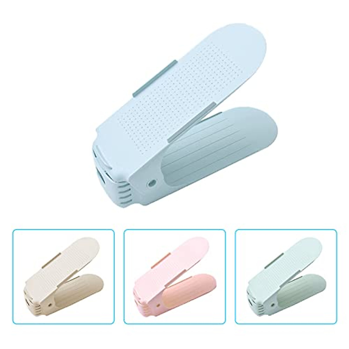 CHICIRIS Shoe Stacker, Shoe Slots Double Layer Shoe Shelf for A Pair of Shoes, 3.9 x 9.8 x 3.1 (Nordic Yellow)