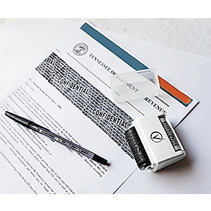 Identity Theft Protection Roller Stamps Wide Kit, Including 6-Pack Refills - Confidential Roller Stamp, Anti Theft, Privacy & Security Stamp, Designed for ID Blackout Security - Classy White
