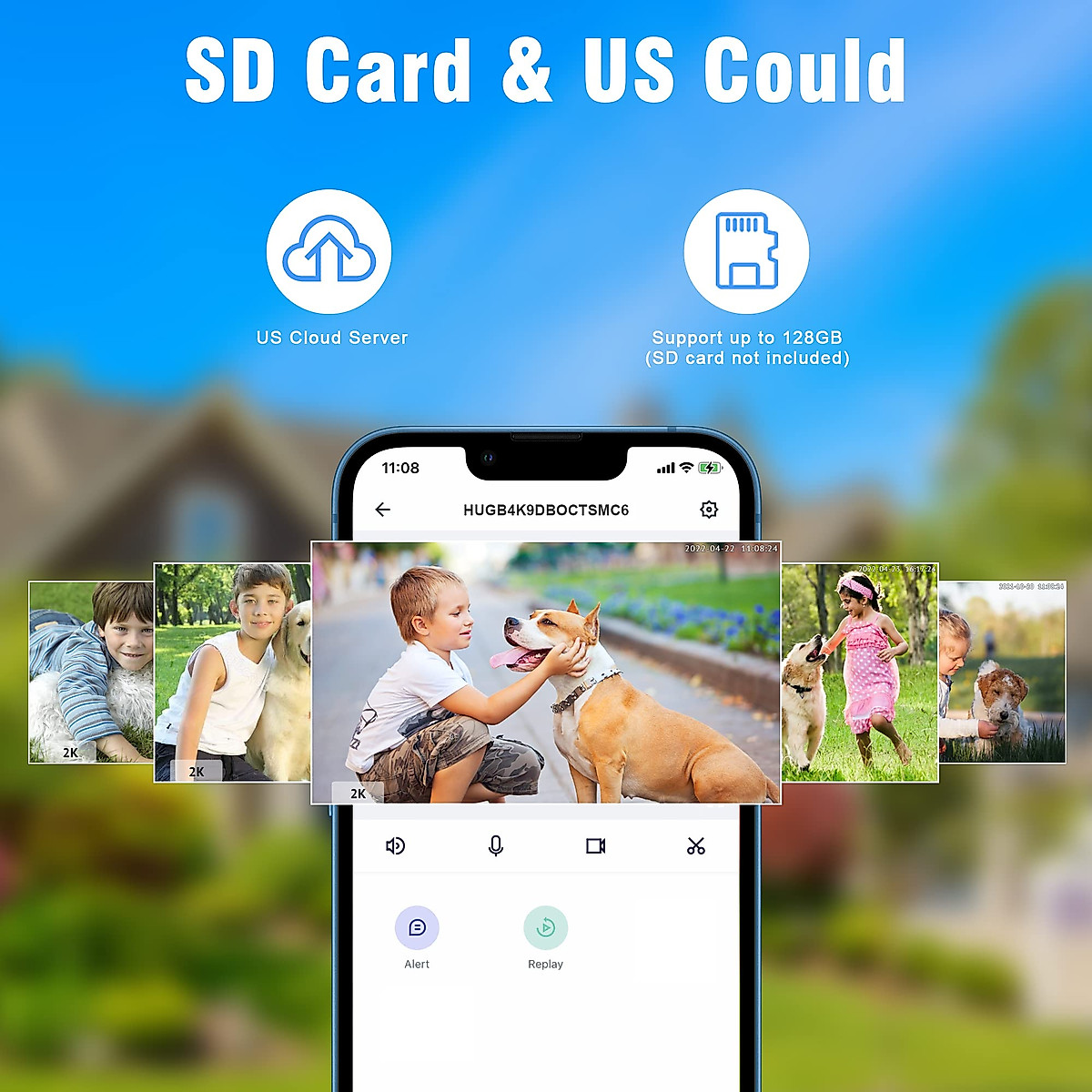 Hugolog 4MP Cameras for Home Security,Outdoor Security Camera 2pc with IP 66 Waterproof,Zone Motion Detection,Clear Two-Way Audio,2K Clear Night Vision,US Cloud Storage/SD Slot,Compatible with Alexa