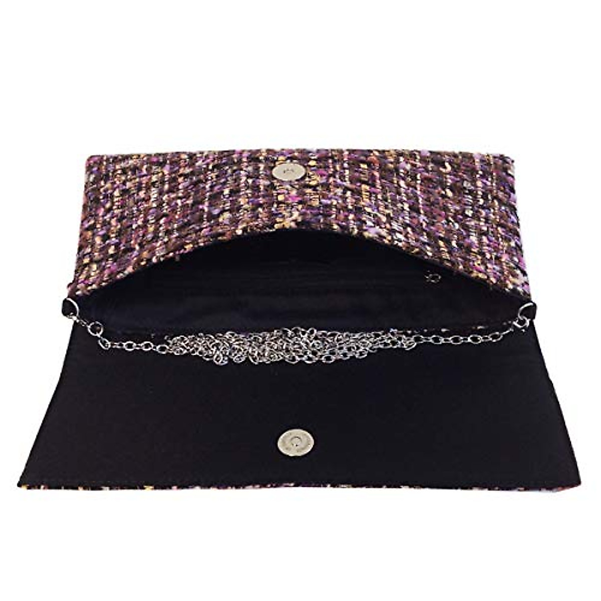 JNB Weaved Fabric Flat Clutch, Lavender